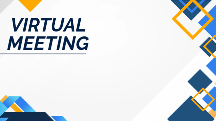 Modèle White and Blue Modern Virtual Meeting Zoom Virtual Background ...