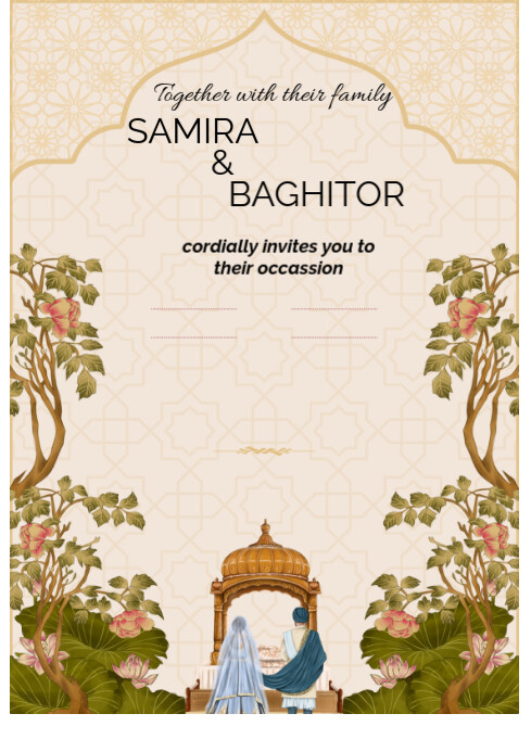 Copy of White and Gold Joyful Invitation card A4 | PosterMyWall