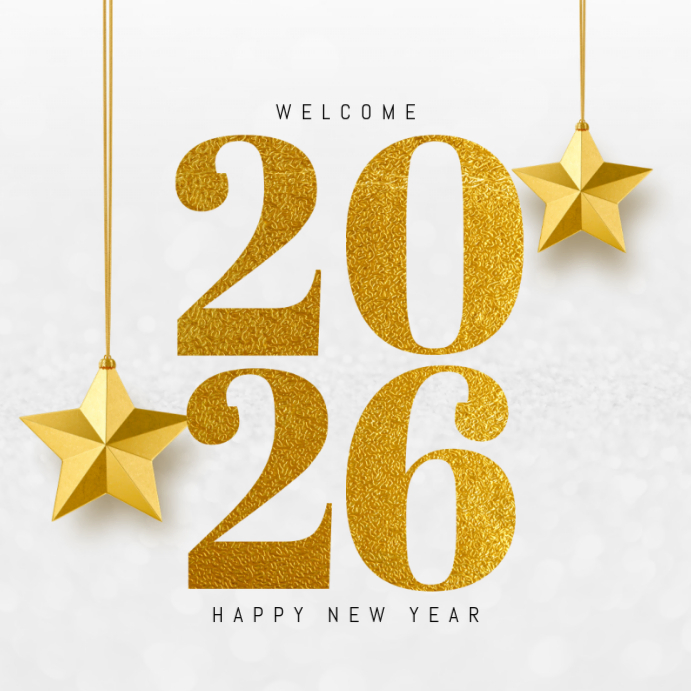 Plantilla de White and Gold Modern Happy New Year 2026 Instagram Post ...
