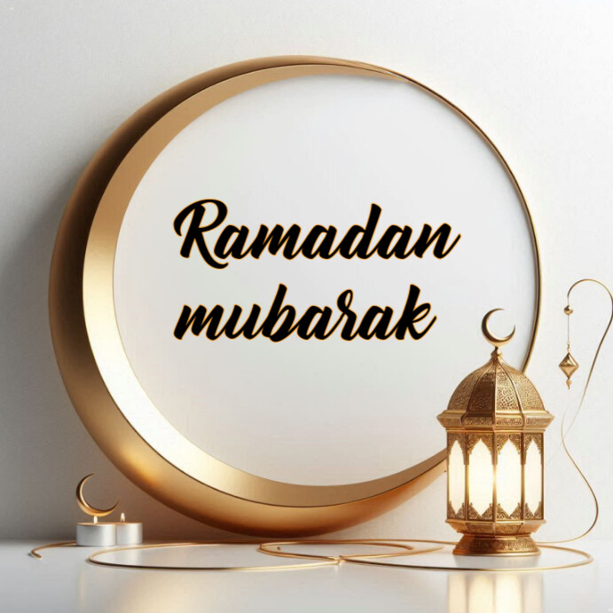 Plantilla de White and Gold Ramadan mubarak frame template for Ramadan ...