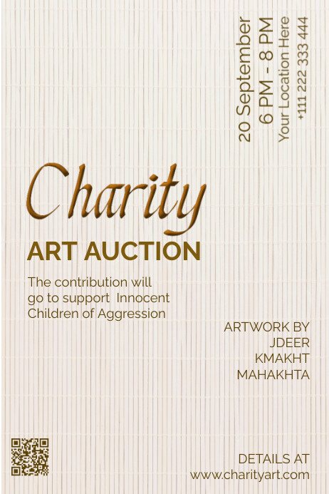 Plantilla de White and golden Maximalist Auction Poster | PosterMyWall