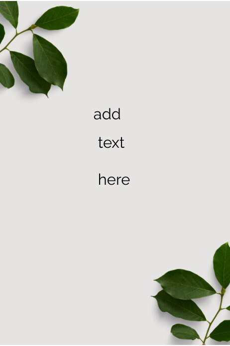White And Green leaf Minimalist Poster Template | PosterMyWall