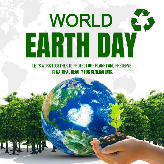 Copy of White And Green Modern World Earth Day Instagram Post 2025 ...