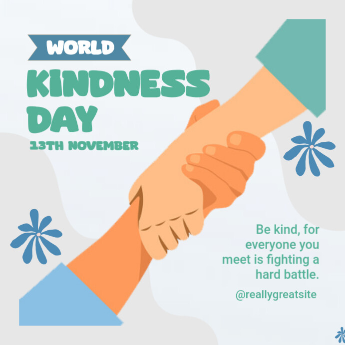 Copy of White and Green Simple illustrative Modern World Kindness Day ...