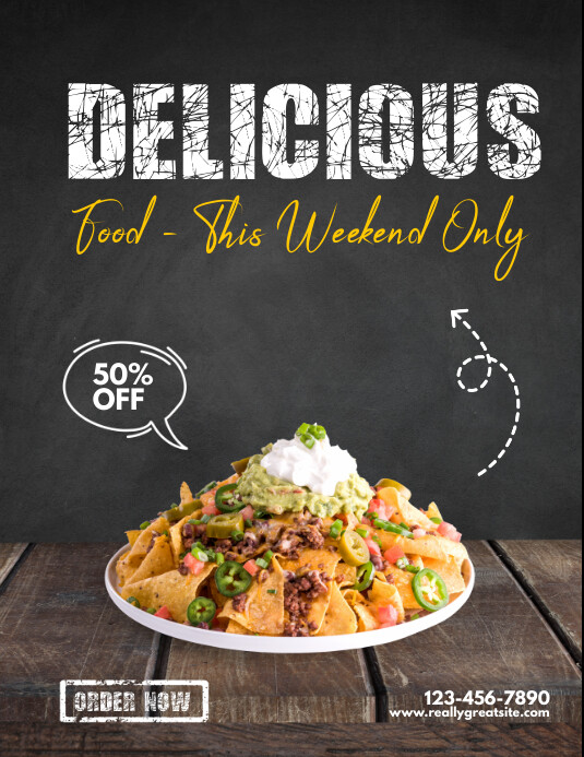 Copy of White and Grey Minimalist Delicious Food Prom | PosterMyWall