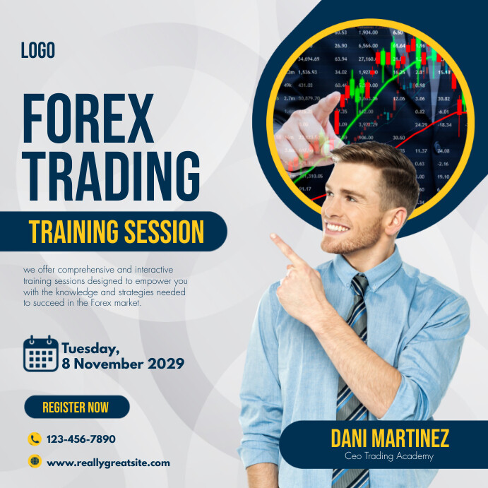 Copy of White And Navy Modern Forex Trading Training | PosterMyWall
