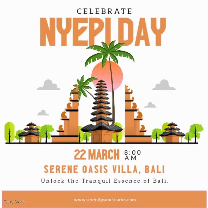 White and Orange Nyepi Day Event Post Template | PosterMyWall