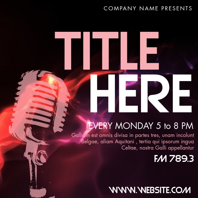 white and pink colors radio interview adverti Template | PosterMyWall