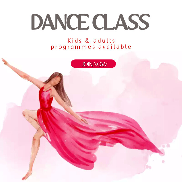 White and pink dance class promotion Template | PosterMyWall