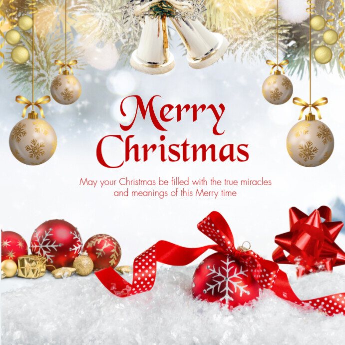 Copy of White and Red Classy Merry Christmas Instagram Post | PosterMyWall