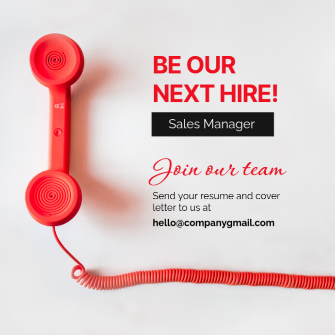 White And Red Job Poster Instagram Post Template | PosterMyWall