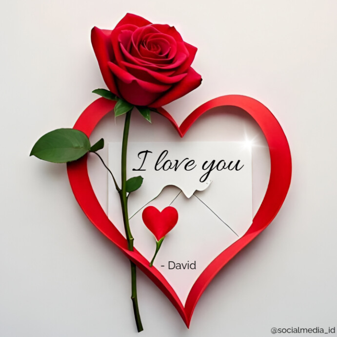 Copy of White and red Modern & Minimal Love Greetings Card Instagram ...