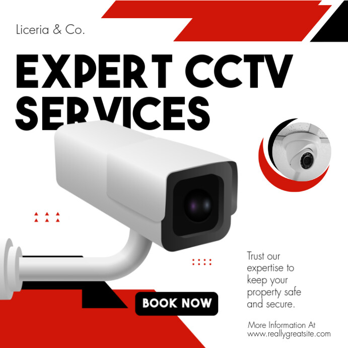 Copy of White and Red Modern Expert CCTV Services Instagram Post ...
