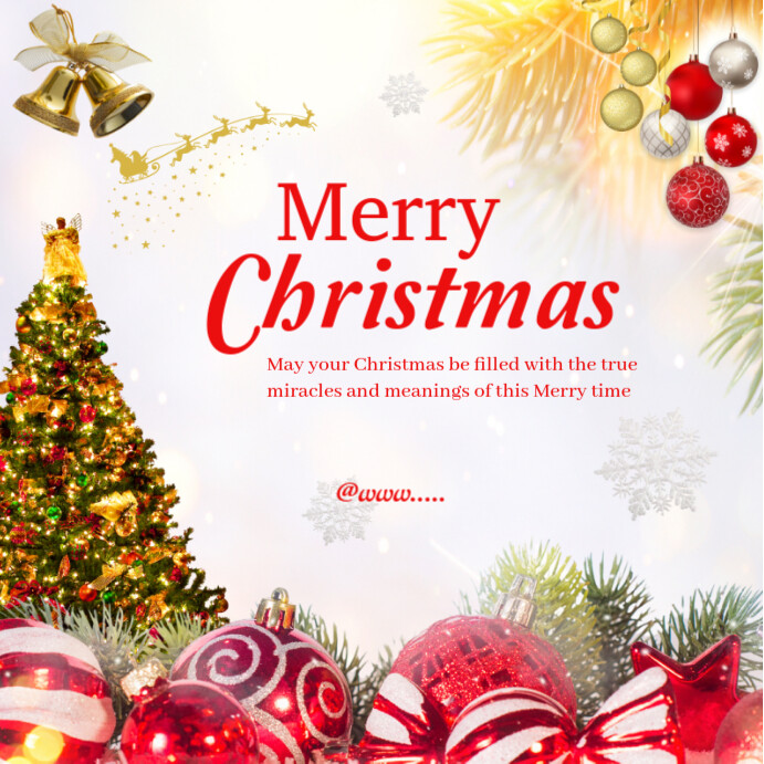 Copy of White and Red Modern Merry Christmas Post | PosterMyWall