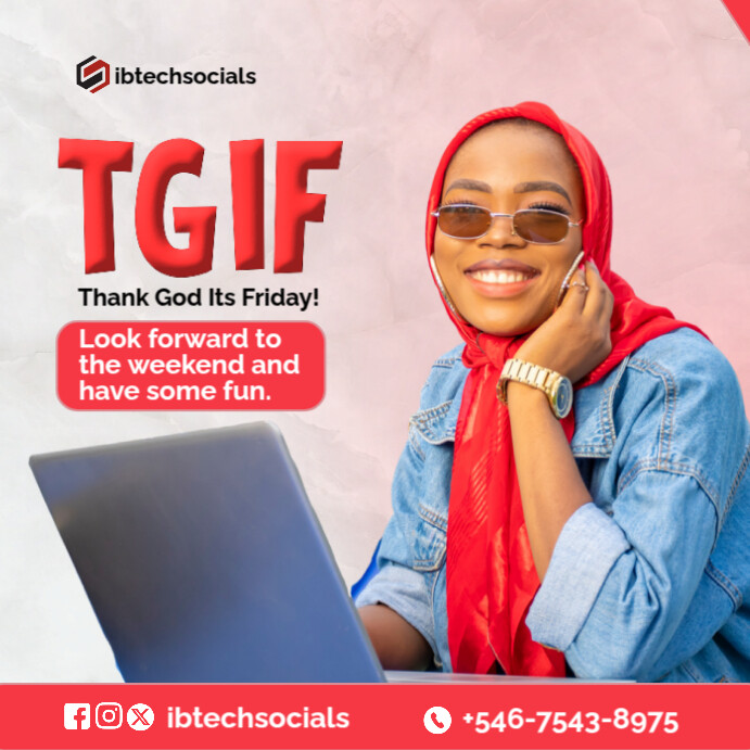 Copy of White and red Typographic Tgif Instagram Post | PosterMyWall