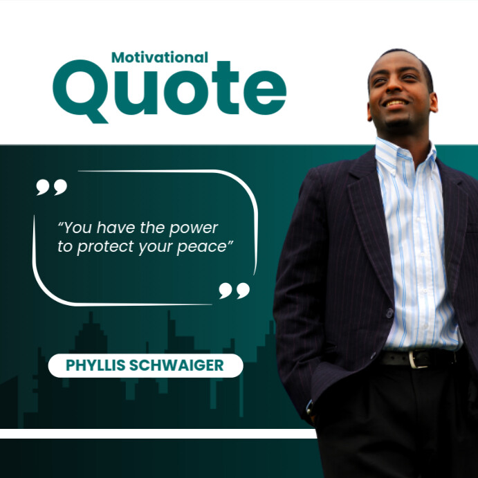 Copy of White and Teal Modern Motivational Quote Instagram Post ...