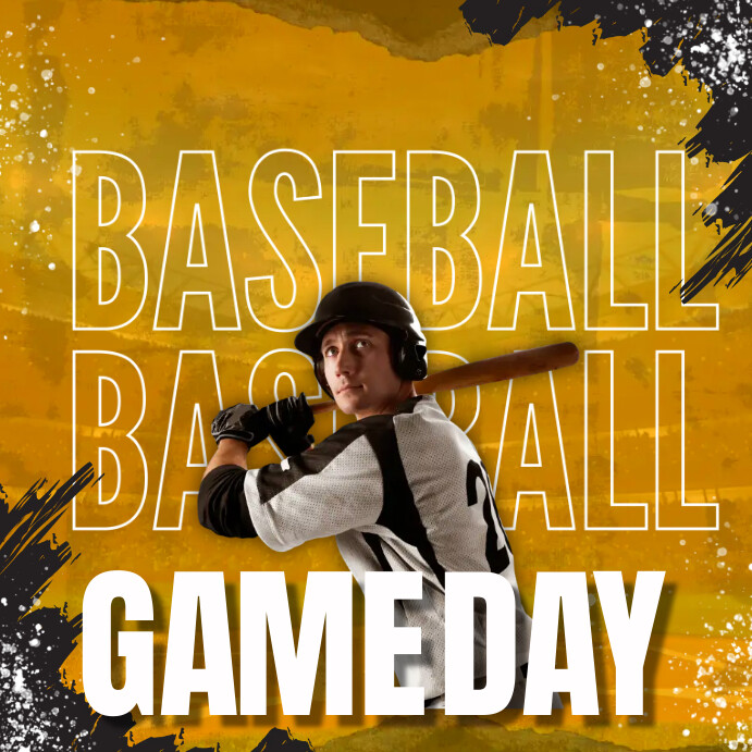 White and Yellow Baseball Game Day Template | PosterMyWall