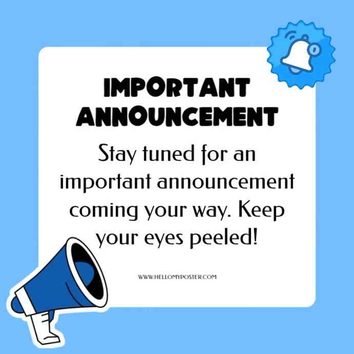 White Announcement Instagram Post Video Template | PosterMyWall