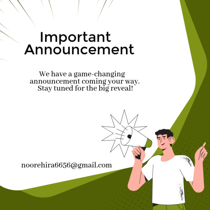 Plantilla de White Announcement Notification Instagram Post | PosterMyWall