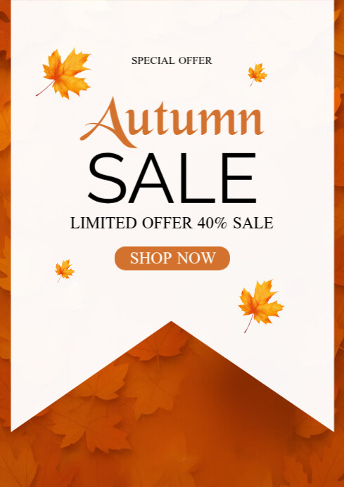 White Autumn Sale Poster A4 Template | PosterMyWall