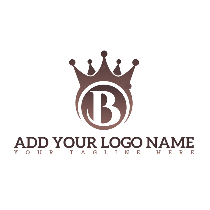 White B Logo/luxury Crown/letter Mark/brand/ Template | PosterMyWall
