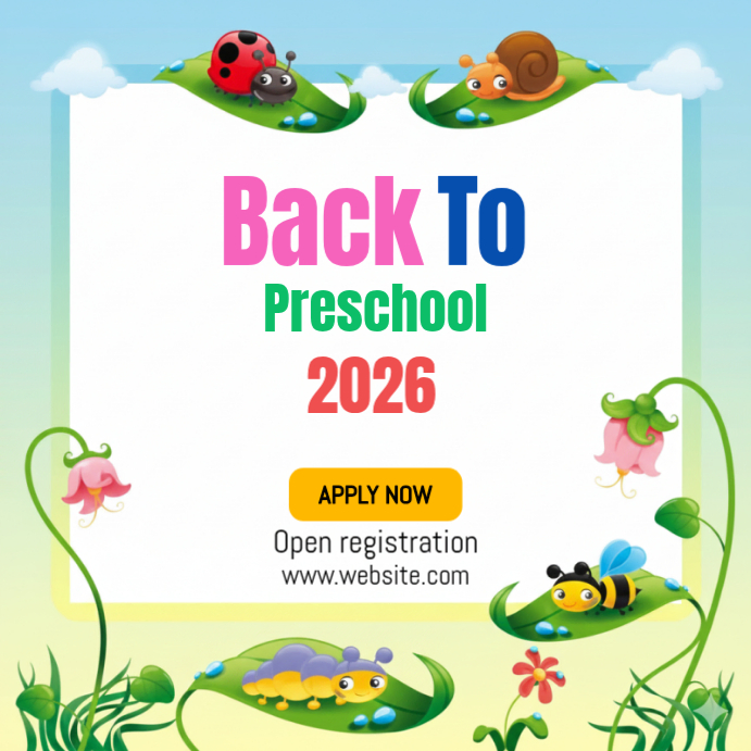 Plantilla de White Back To Preschool 2026 Instagram Post | PosterMyWall