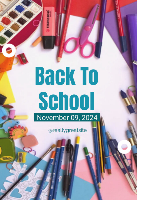 White Back To School A4 Template | PosterMyWall