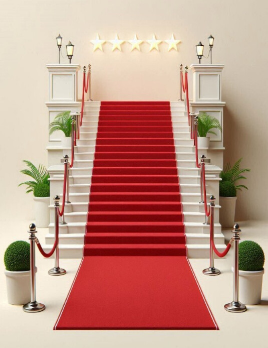 Modèle White background red carpet stairway stage template | PosterMyWall