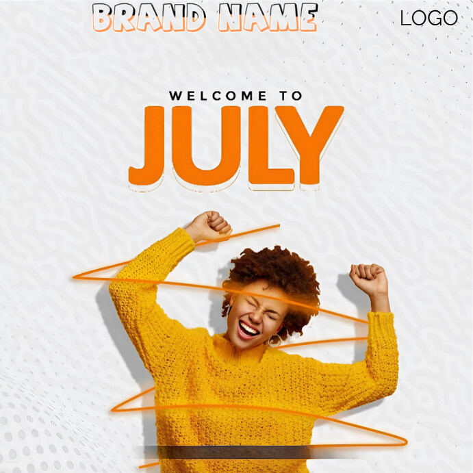 White background welcome july Template | PosterMyWall