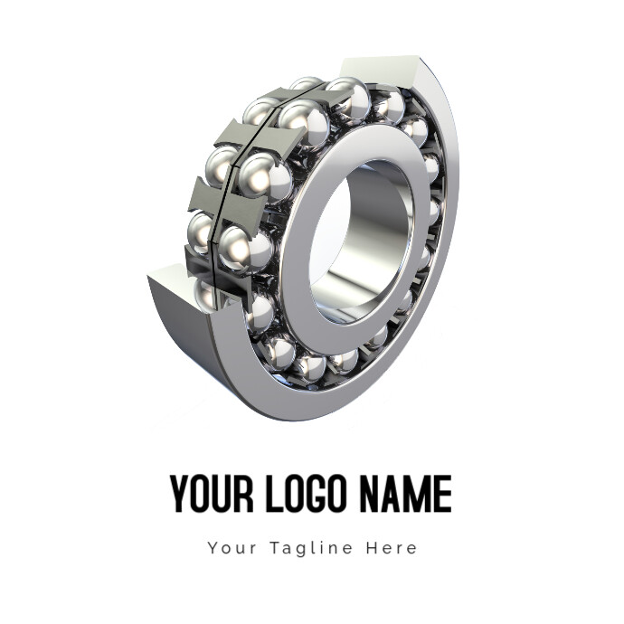 White Ball Bearing Rolling-element Bearing Steel Logo Template ...
