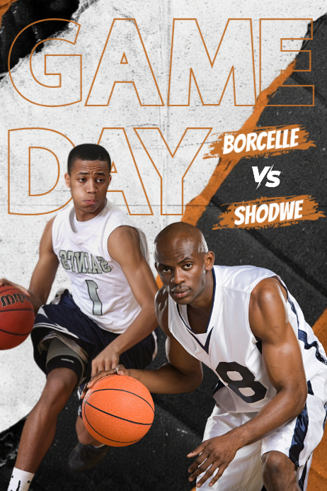 White Basketball Game Poster Template | PosterMyWall