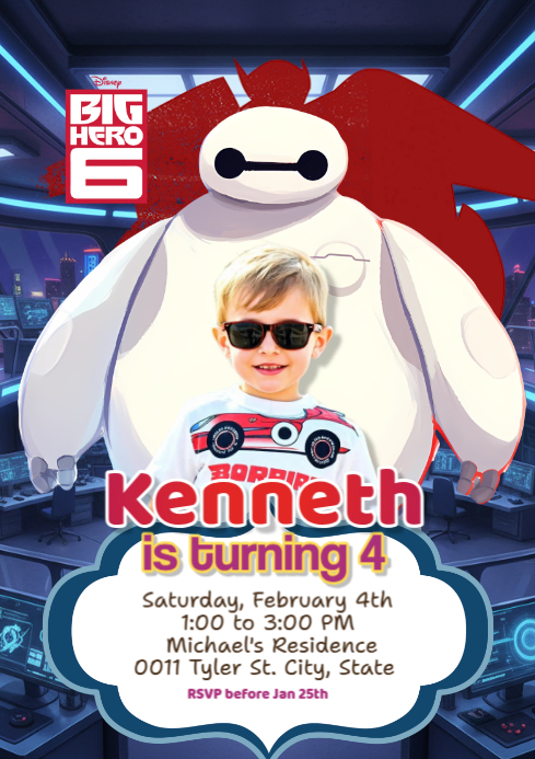 White Baymax A4 Template | PosterMyWall