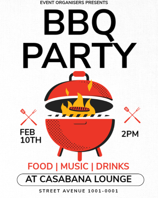 White Bbq Party Instagram Portrait Template | PosterMyWall