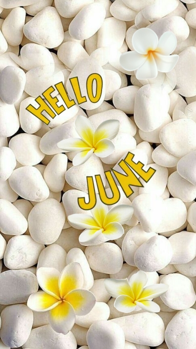 white beach rock hello june Template | PosterMyWall