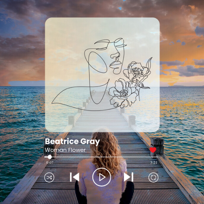 White Beatrice Gray Album Cover Template | PosterMyWall