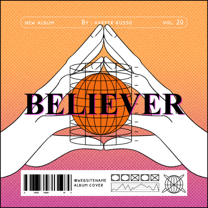 White Believer Colorful Album Cover Template | PosterMyWall