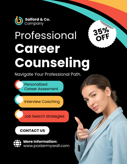 White Berbasis Daftar Career Counseling Pamflet (letter As) Template ...