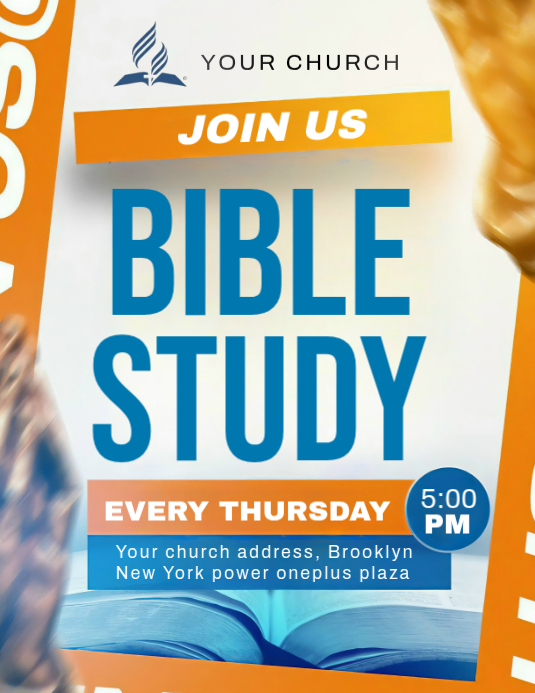 White Bible Study Event Flyer Template | PosterMyWall