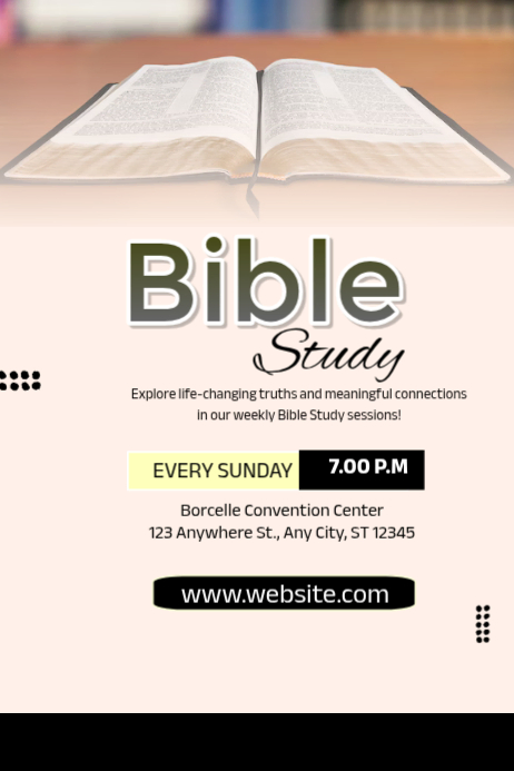 White Bible Study Poster Template | PosterMyWall