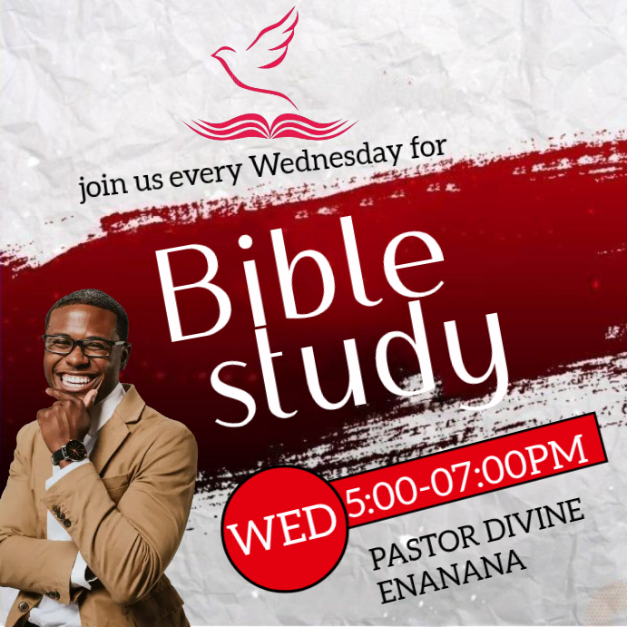 White Bible Study Square Template | PosterMyWall