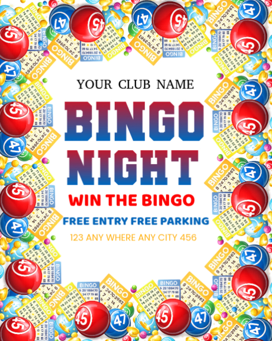 White Bingo Night Event Instagram Portrait Template | PosterMyWall