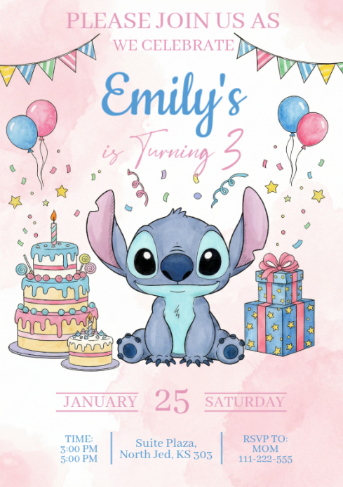 White Birthday Celebration A4 Template | PosterMyWall