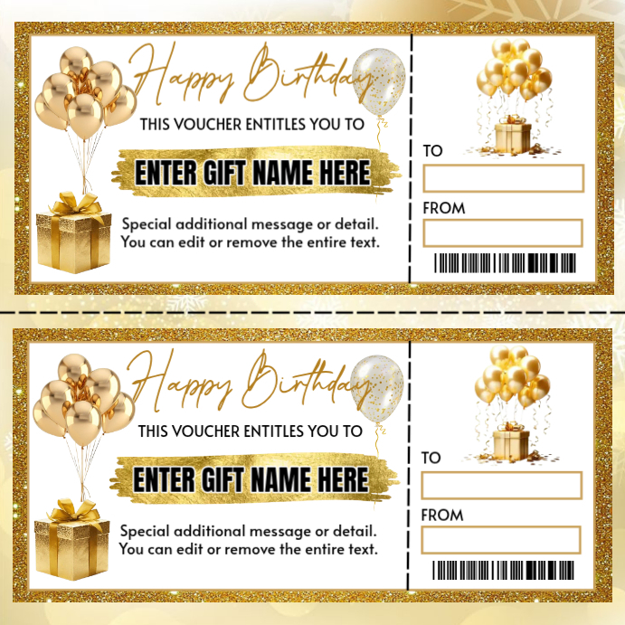 Copia de White Birthday Gift Voucher Instagram Post | PosterMyWall