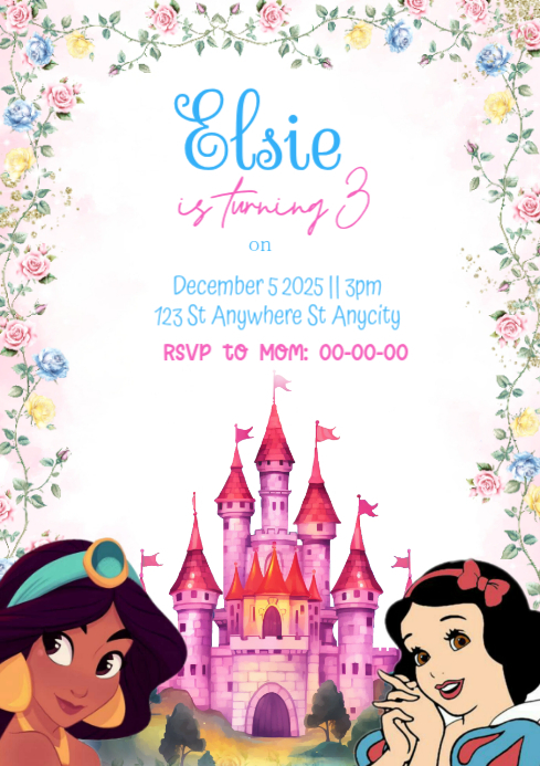 White Birthday Invitation A4 Template | PosterMyWall