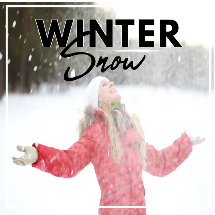 White Black And White Winter Snow Instagram Post Template | PosterMyWall