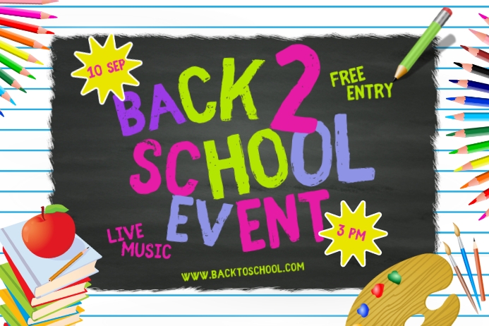 White Black Back to School Event Poster Template | PosterMyWall