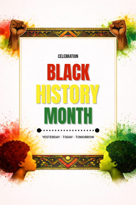 White Black History Month Celebration Poster Template | PosterMyWall