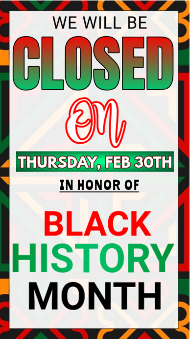 Plantilla de White Black History Month Closure Notice Instagram Story ...
