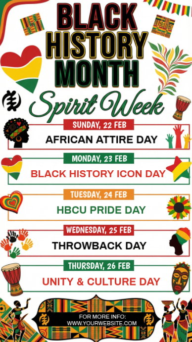 Copy of White Black History Month Spirit Week Instagram Story ...