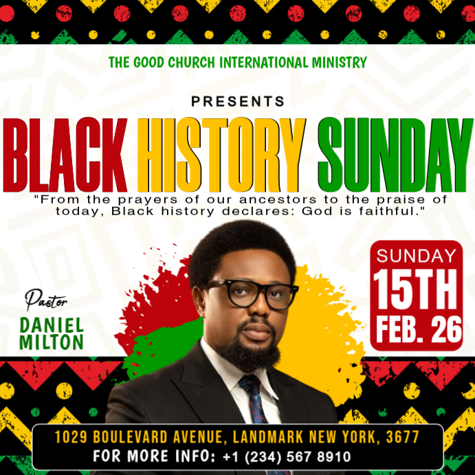 White Black History Sunday Event Instagram Post Template | PosterMyWall